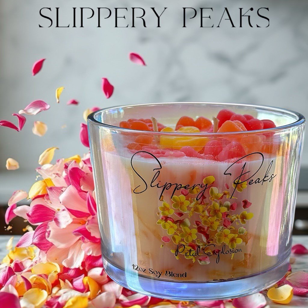 12oz Petal Explosion Candle - Slippery Peaks Bath and Beauty